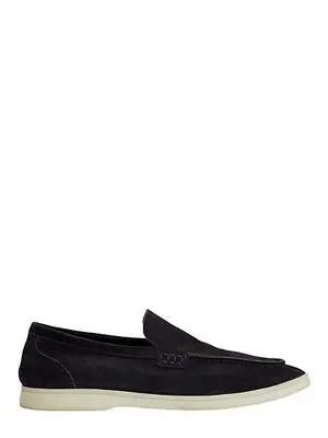 REISS Suede Slip-on Loafers - Navy