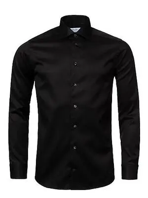 Eton Cutaway-collar Single-cuff Slim-fit Cotton-twill Shirt - Black