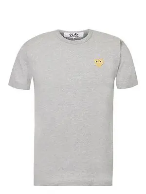 Play Comme Des Garcon Logo-embroidery Cotton-jersey T-shirt - Grey