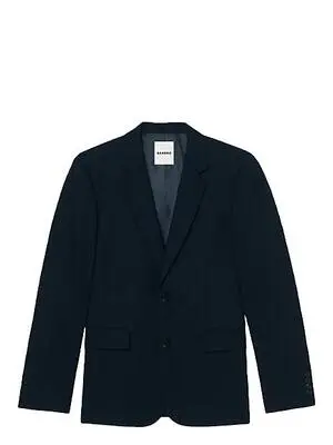 Sandro Single-breasted Wool Blazer - Bleus