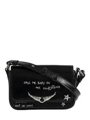 Zadig&Voltaire Le Zazi Vintage Patent-leather Shoulder Bag - Black