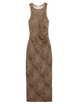 REISS Snake-print Jersey Midi Dress - Brown