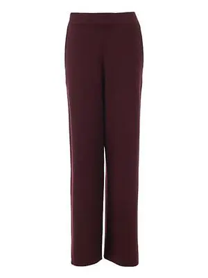 LEEM Wide-leg High-rise Knitted Trousers - Red