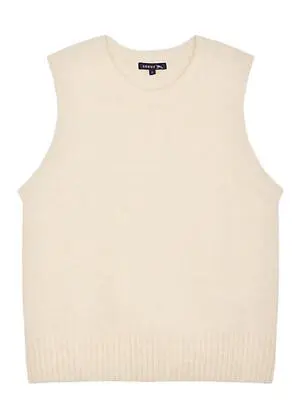 Soeur Namaste Ribbed-collar Stretch-knitted Jumper Vest - Ecru