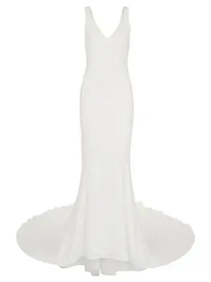 Whistles Billie V-neck Woven Wedding Dress - Cream