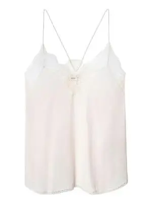 Zadig&Voltaire Christy Silk Cami Top - Ecru