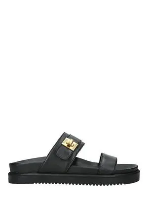 Steve Madden Leather Double Strap Sandals - Black