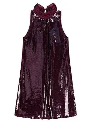 RO&ZO Freya Halterneck Sequin-embellished Mini Dress - Wine