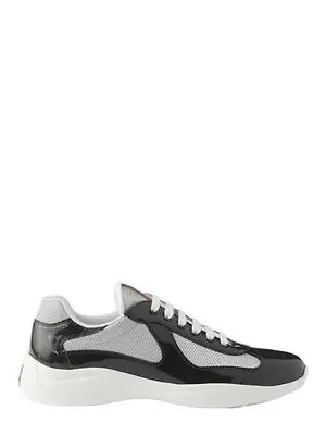 Prada America's Cup Patent-leather Low-top Trainers - Grey