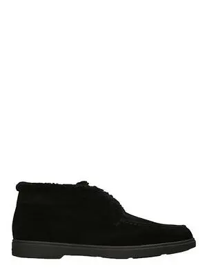 Santoni Fortune Suede Ankle Boots - Black
