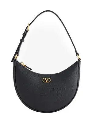 Valentino Garavani Vlogo Signature Mini Leather Hobo Bag - Nero