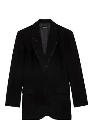 Zadig&Voltaire Viva Rhinestone-embellished Stretch-woven Blazer - Black