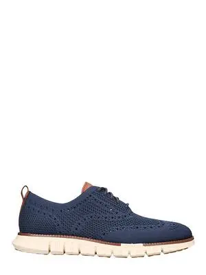 Cole Haan Zerøgrand Wingtip Stitchlite Knitted Oxford Shoes - Navy