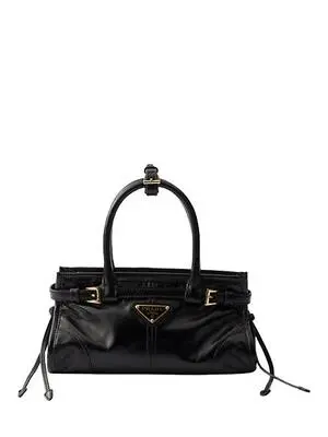 Prada Bonnie Mini Leather Handbag Black