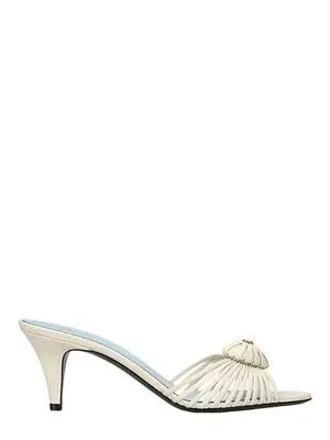 Valentino Garavani Royal Vlogo 65 Leather Mules - Bone