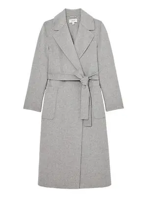REISS Lucia Double-breasted Wool-blend Coat - Grey