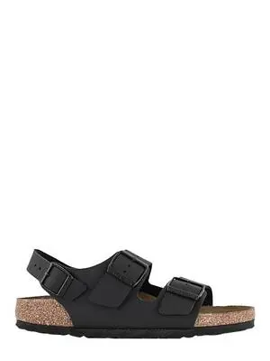 BIRKENSTOCK Milano Buckle-detail Leather Sandals - Black
