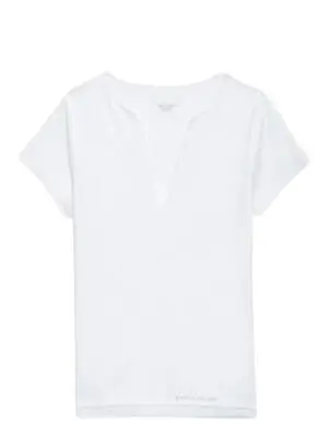 Zadig&Voltaire Regular-fit Button-neck Cotton T-shirt - Blanc