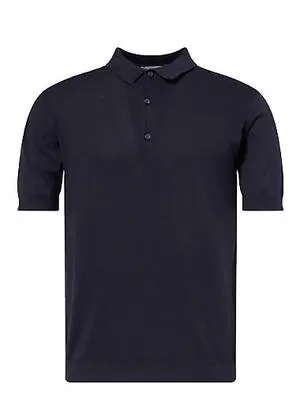 John Smedley Sea Island Cotton Polo Shirt - Midnight