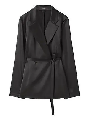 JOSEPH Joubert Belted-waist Silk Blazer - Black