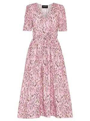 Whistles Leopard-print Cotton Midi Dress - Multi-coloured