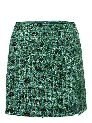AMY LYNN Bouclé Woven Mini Skirt - Teal