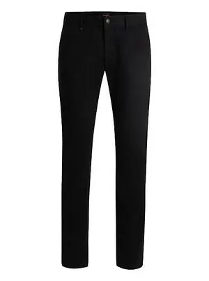 BOSS Slim-fit Stretch-cotton Trousers - Black
