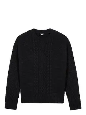 The Kooples Textured Round-neck Stretch-wool Jumper - Black