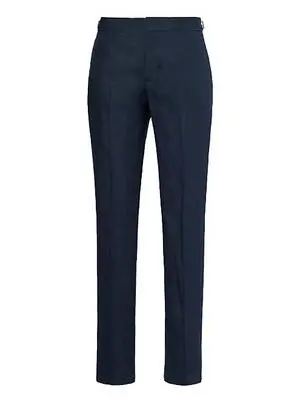 Orlebar Brown Mid-rise Regular-fit Linen Trousers - Night Iris