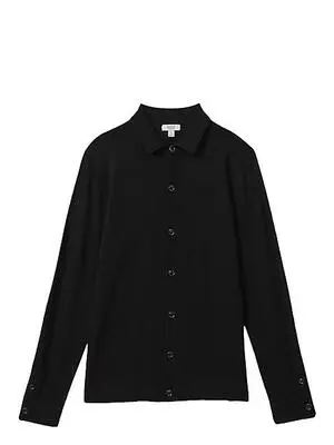 REISS Buttoned Wool Cardigan - Black