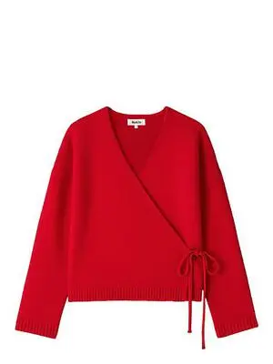 RO&ZO Wrap-over Front Wool-blend Cardigan - Red
