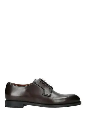 Zegna Classic Leather Derby Shoes - Dark Brown