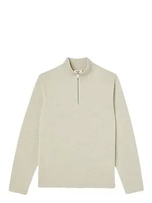 Sandro Half-Zip Wool Jumper Beige
