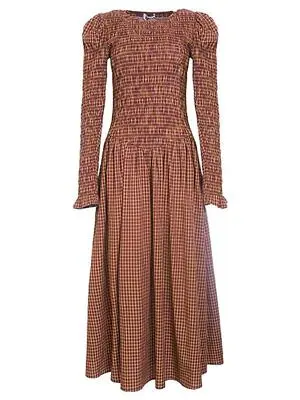 AMY LYNN Gingham Print Maxi Dress - Red