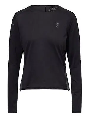On Performance Long-sleeve Stretch-woven Top - Black/eclipse