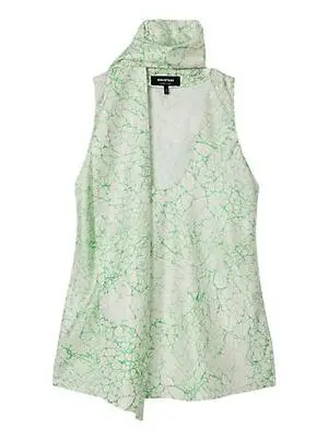 Whistles Abstract-print Silk Scarf Top - Multi-coloured