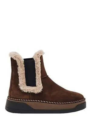 REISS Lexi Suede Ankle Boots - Chocolate