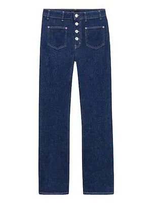 Maje Bootcut High-rise Denim Jeans - Bleus