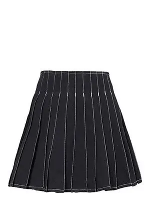 AMY LYNN Cotton Pleated Mini Skirt - Black