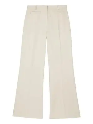 The Kooples Mid-rise Wide-leg Cotton Trousers - Beige