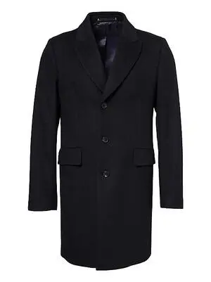 Paul Smith Regular-fit Peak-lapels Wool And Cashmere Coat - Black