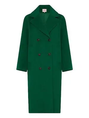 OMNES Double-breasted Woven Coat - Green