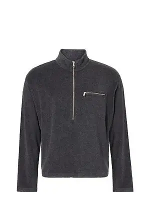MKI MIYUKI ZOKU Towelling High-Neck Cotton-Blend Sweatshirt Charcoal