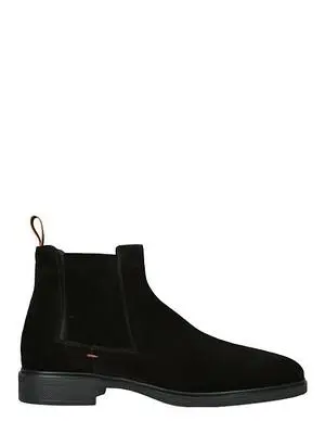 Santoni Easy Flat Suede Chelsea Boots - Black