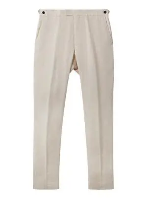 REISS Slim-fit Linen Trousers - Stone