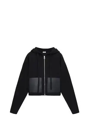 Loewe Hooded Patch-pocket Wool-blend Hoodie - Black