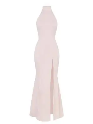 House Of Cb Halter-neck Split-hem Maxi Dress - Blush
