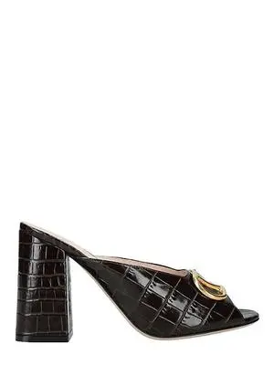 Valentino Garavani Vlogo 95 Leather Heeled Mules - Mid Brown