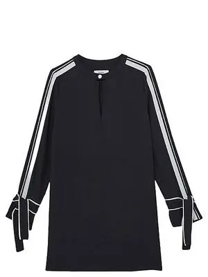 REISS Tammy Contrast-tipped Woven Mini Dress - Navy