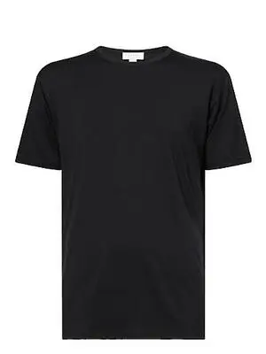 Sunspel Regular-fit Crewneck Stretch-jersey T-shirt - Black